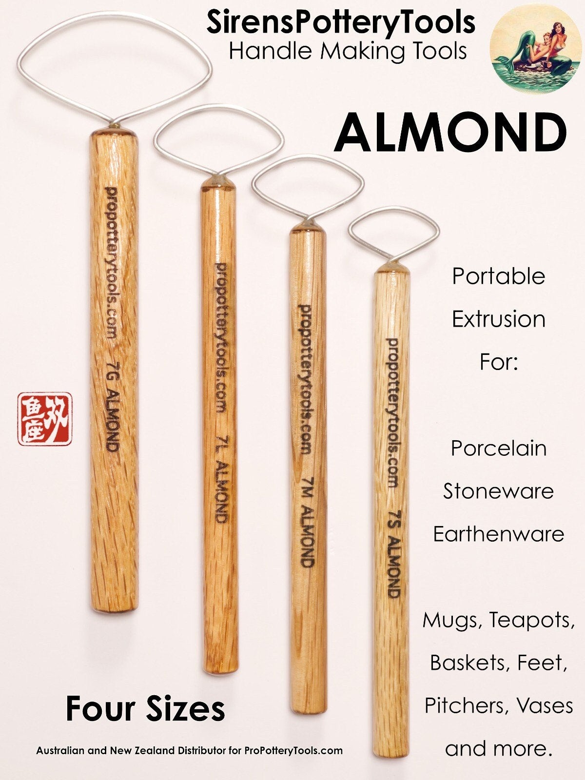 Almond Series 7 Handle Makers - Pro Pottery Tools Original USA Hand ...