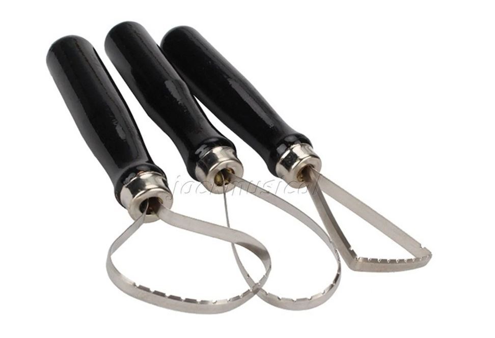 Set of 3 x 7" Sculpture Turning Tools for Pottery Ceramic Work - Black ...