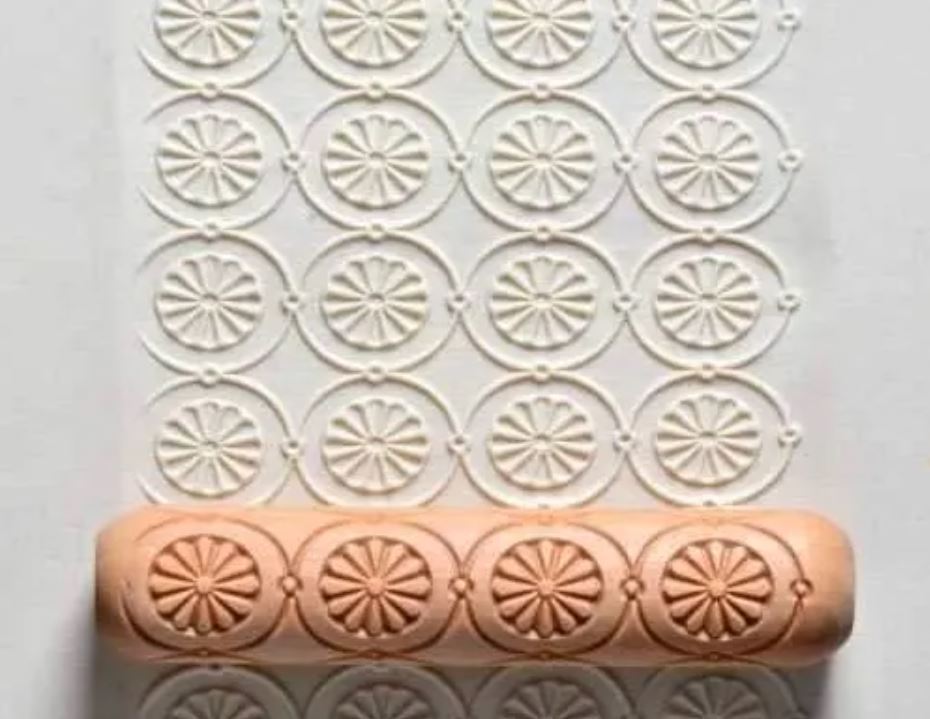 Geometric Flower Pattern - Big Hand Roller by MKM Pottery Tools - Clay ...