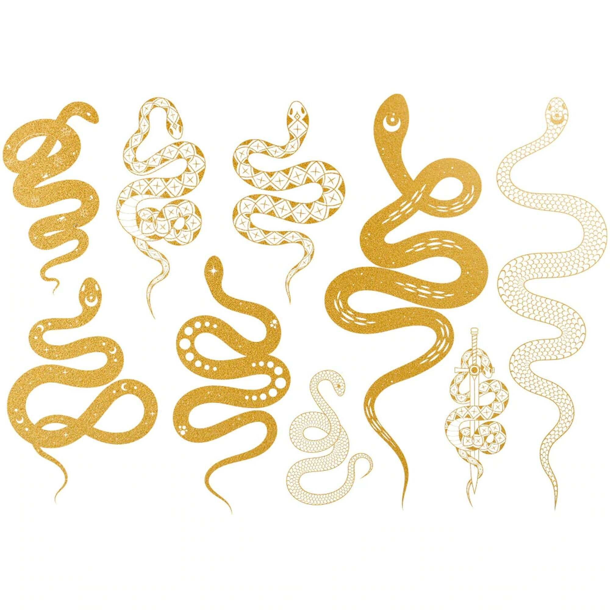 Magic Snake - 22 karat White or Yellow Gold Luster Ceramic Overglaze ...